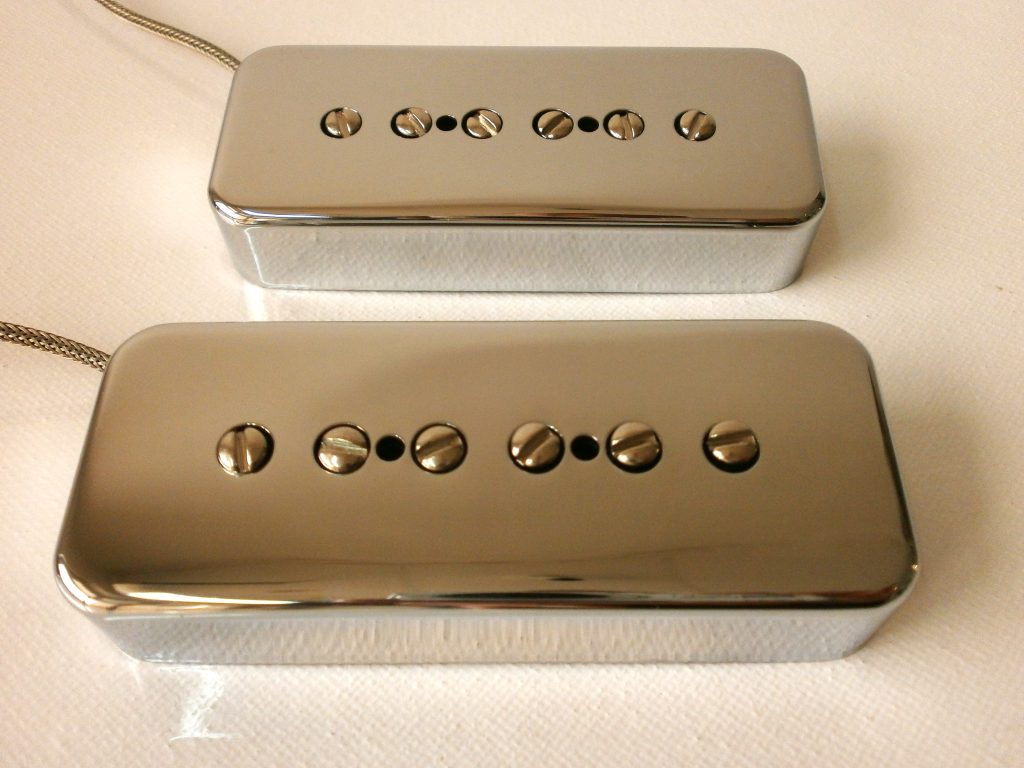 SOAP BAR P90 Pickups SET METAL CHROME PLATED Nickel Silver Cover ...