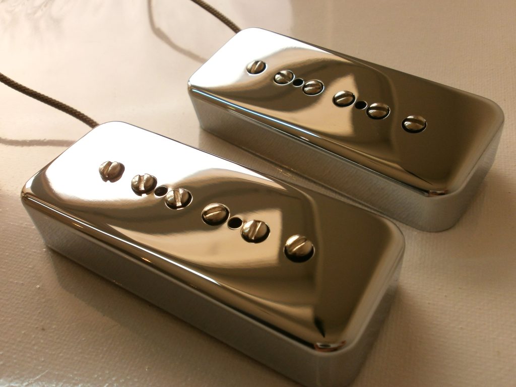 SOAP BAR P90 Pickups SET METAL CHROME PLATED Nickel Silver Cover ...