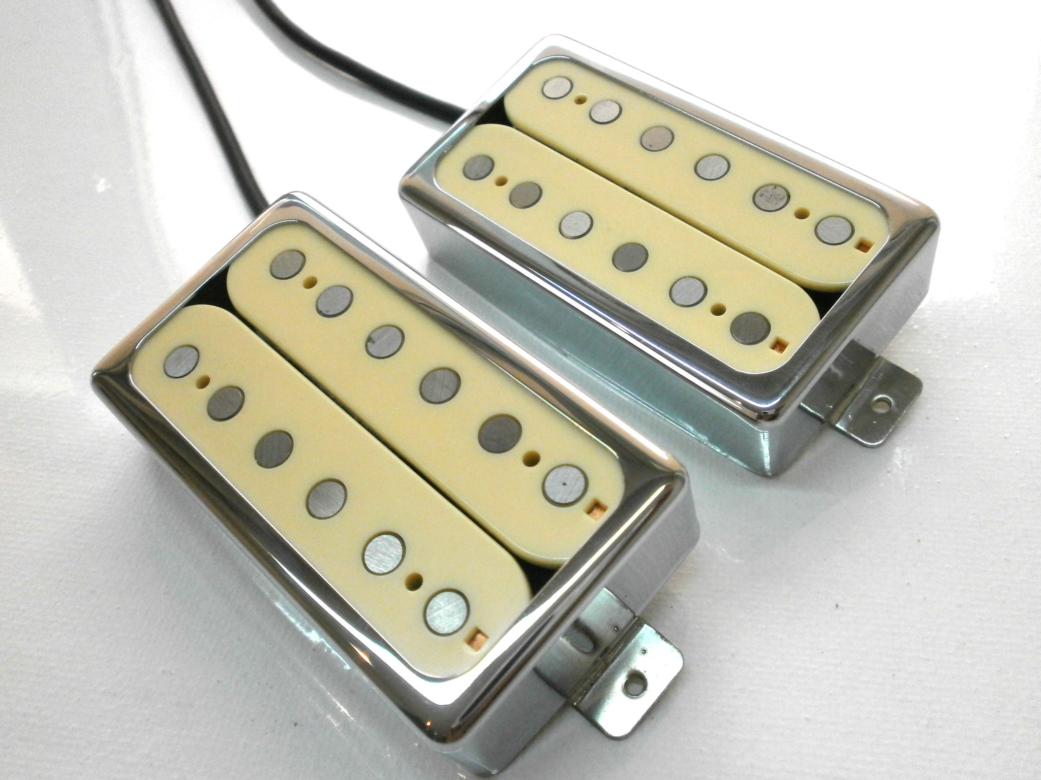 HYBRID Humbucker SET PAF Pickup Alnico V Rods CREAM Double Slug Fender ...